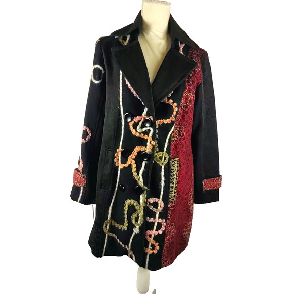 Emma G | Jackets & Coats | Emma G Funky Art Wear Boho Coat Size Medium ...